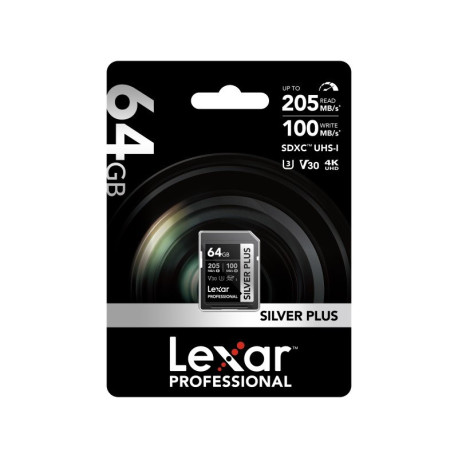 Карта памет Lexar Professional Silver Plus SDXC 64GB UHS-I | ФотоСинтезис