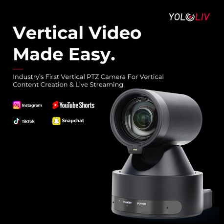 Camcorder YoloLiv Verticam Full HD Vertical Live Streaming PTZ Camera ...